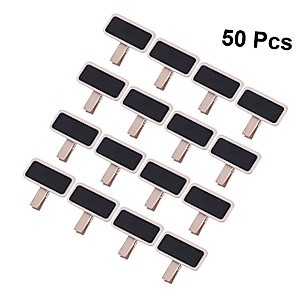 50pcs Mini Blackboard Wooden Clips Blackboard for Kids Message Board Small Blackboard