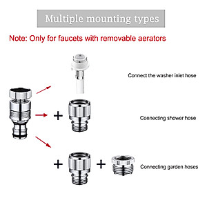Walkinginrain Kitchen Sink Faucet Quick Connector, Dishwasher Washer Snap Coupling Adapter, Faucet to Garden Hose Adapter for Bathroom Kitchen/Shower Hose/Garden Hose