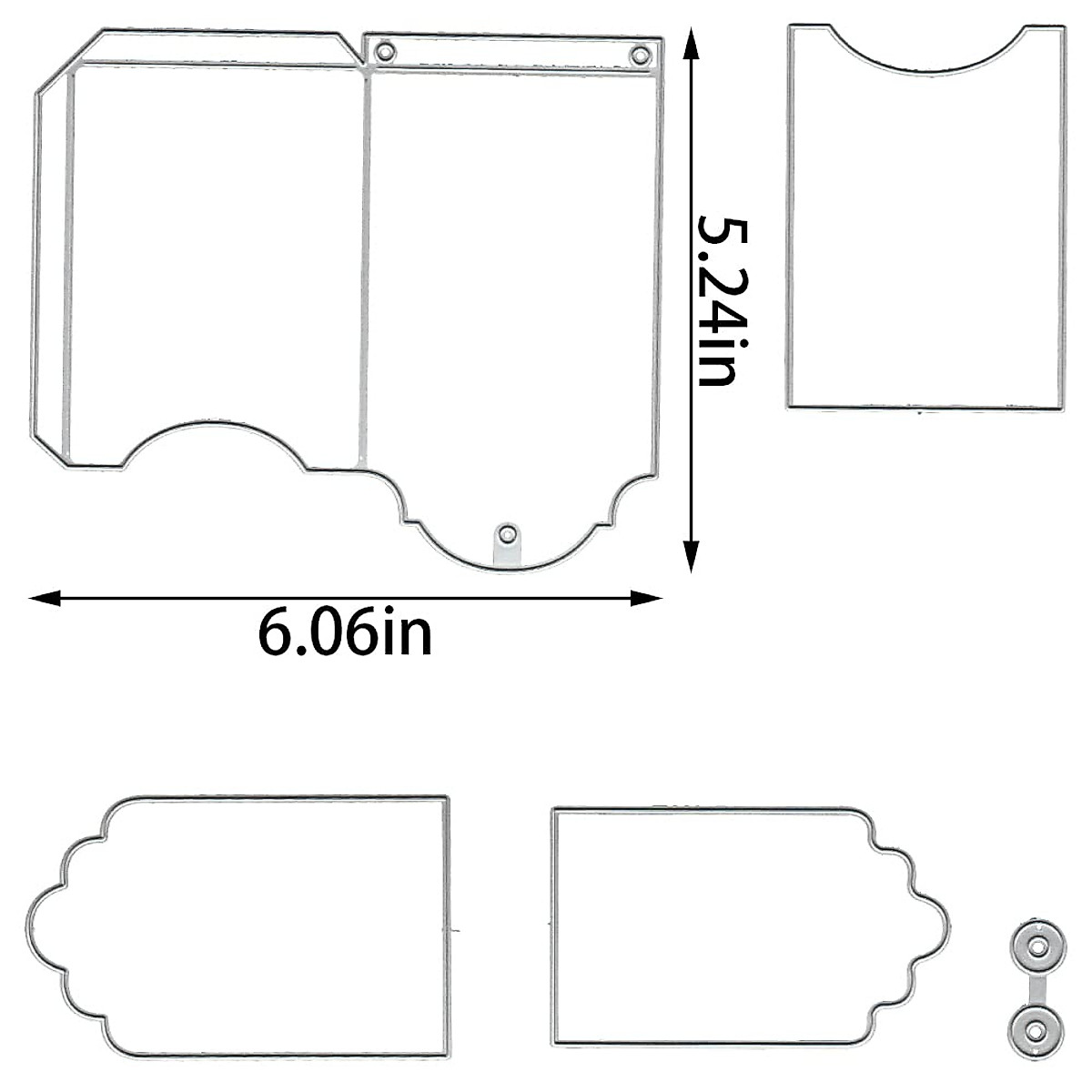Estivaux 3D Card Shape Die Cuts for Card Making, Rectangular Gift Card Envelope Cutting Dies Sets Label Tag Dies Stencils Embossing Template for Scrapbooking DIY Cards Album Crafts Supplies