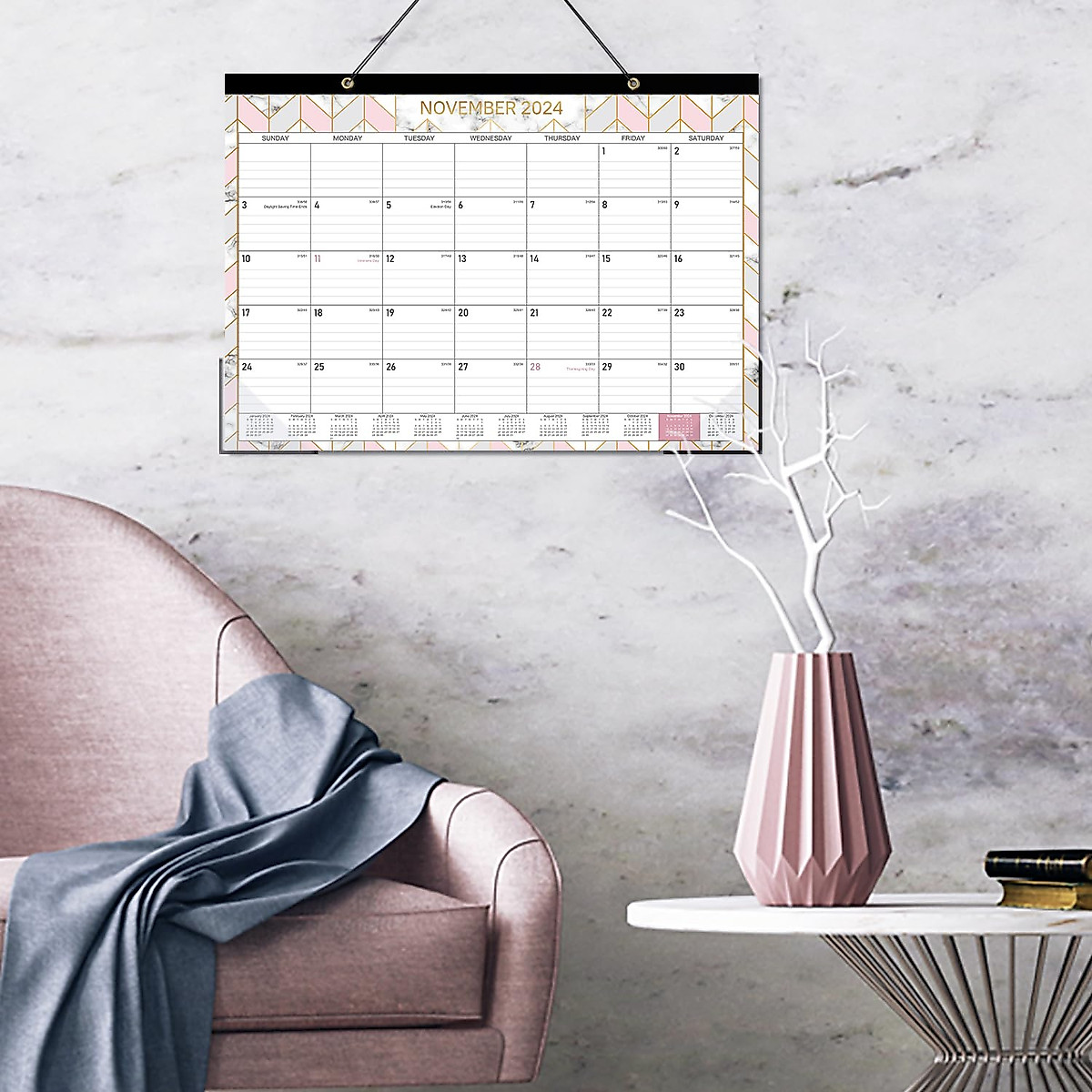 Desk Calendar 2025 - Monthly 2025 Desk Calendar, 12'' x 16.8", JAN 2025 - DEC 2025, 18 Monthly Wall Calendar, Large Ruled Blocks, Perfect for Planning and Organizing Your Home or Office
