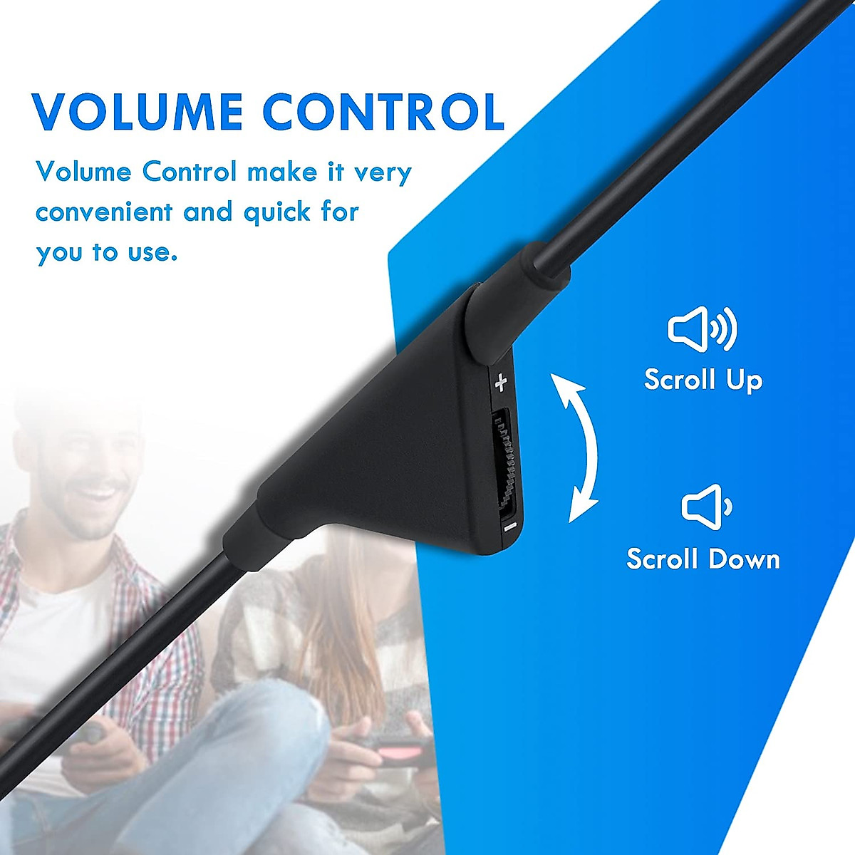 Mcbazel 2M 6.5 Feet Replacement Headset Cable with Volume Control for Astro A10/ A30/ A40, Headset Cord Lead for PS5/ PS4/ Xbox Series X&S/Xbox One - Black