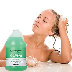 Ginger Lily Farms Club & Fitness Moisturizing Shampoo for All Hair Types, 100% Vegan & Cruelty-Free, Aloe Vera Scent, 1 Gallon (128 fl oz) Refill