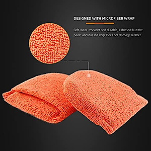 SPTA Microfiber applicator pad, Microfiber Sponge, 10Pcs Ultra-Soft Microfiber Wax Applicator Pads, Cleaning Pads with Finger Pocket Wax Applicator for Applying Wax, Sealants