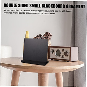 NUOBESTY 2 Sets Blackboard Wooden Writing Boards Mini Chalkboards Signs Black Chalkboard Sign Small Message Chalkboard Sign Stand up Wooden Sign Wooden Black Boards bar Counter Dining Table
