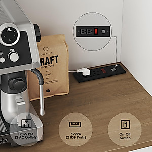 HOSTACK 71" Pantry Cabinet with Charging Station, Tall Kitchen Pantry Storage Cabinet with Microwave Stand, Farmhouse Kitchen Hutch Cabinet with Storage Drawers for Living Room, Dining Room, White