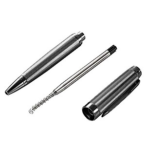 Nekigoen Ballpoint Pen with Gift Box for Men Women,Luxury Stainless Steel Retractable Pen Executive Home Office Use, and 2 Extra Refills Black Ink 1.0mm B2 (full gray)