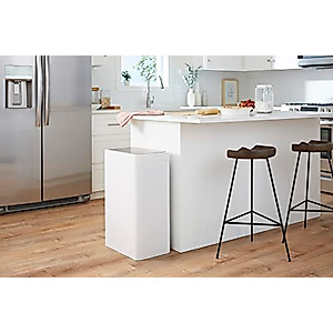 KOHLER 23825-STW 13-Gallon SensorCan, Kitchen Trash Can with Sensor-Activated Lid, Touchless Trash Can with Quiet Close Lid, Stainless Steel and White