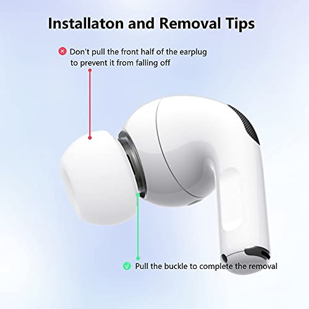 Kedoo [6 Pairs] Replacement Ear Tips for Airpods Pro and Airpods Pro 2nd 2022 Generation,Better Noise Cancellation Tips, Fit in The Charging Case (Sizes S/M/L, White)