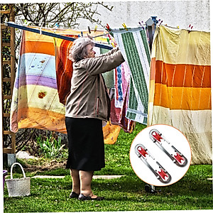 Laqerjc Clotheslines Clothesline Spreader 2Pcs Aluminium Heavy Duty Outdoor Clothes Line Separator Pulley for Long Clothesline and Heavy Loads