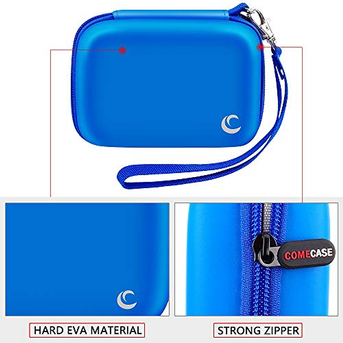 Carrying & Protective Case for Digital Camera, AbergBest 21 Mega Pixels 2.7" LCD Rechargeable HD/ Kodak Pixpro/ Canon PowerShot ELPH 180/190 / Sony DSCW800 / DSCW830 Cameras for Travel - Blue