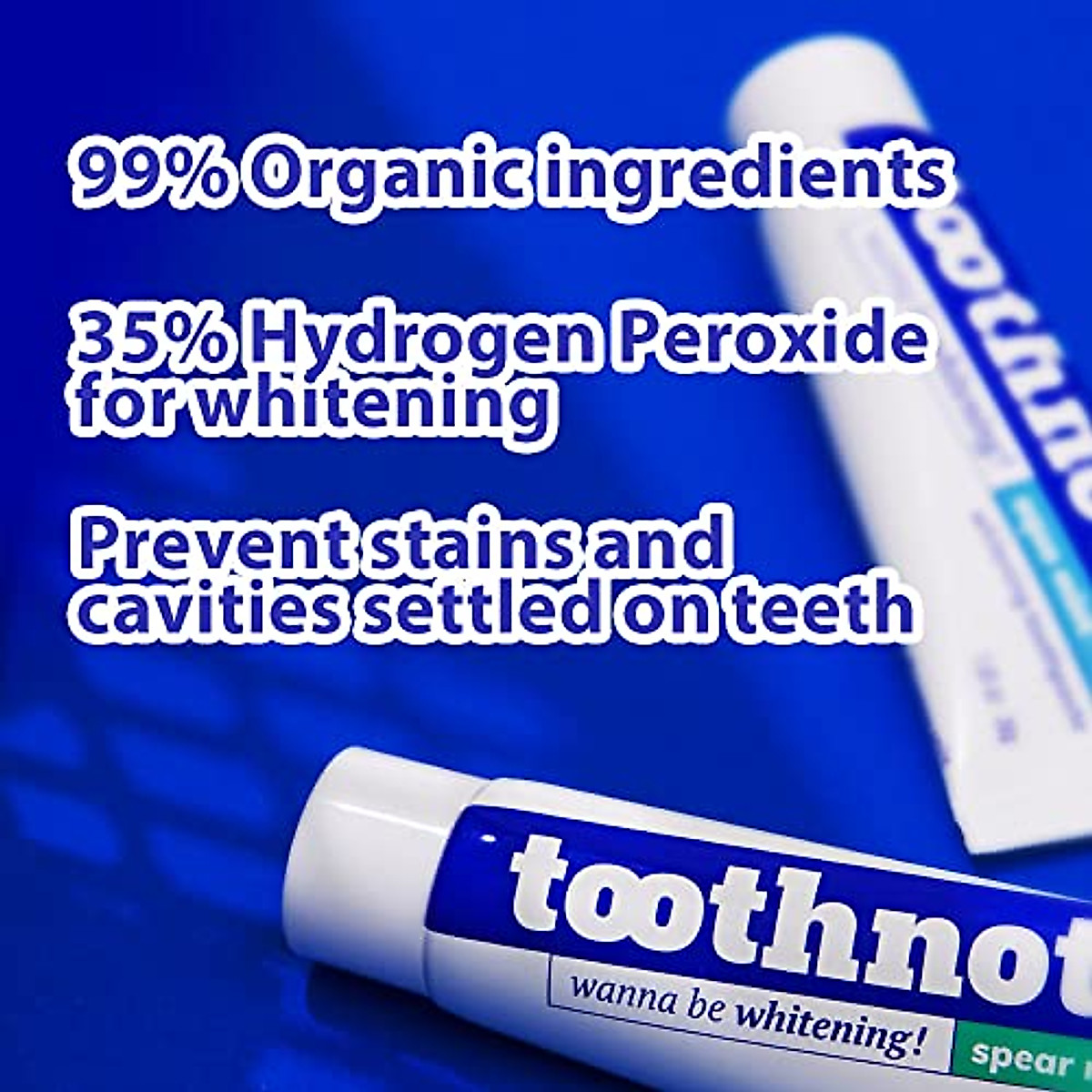 2PC Natural Whitening Toothpaste for Sensitive Teeth (3.52 fl oz) - Removes Coffee Stains, 99% Organic Ingredients, No Artificial Color, No SLS, No Gluten (New Aqua Mint)