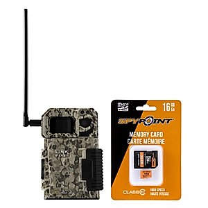 SPYPOINT Link Micro with 16GB MicroSD (Smallest on The Market!) Wireless/Cell Trail Camera, 4 Power LEDs, Fast 4G Photo Transmission w/Preactivated SIM, Fully Configurable via App (Link-Micro-V)