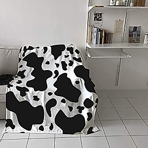 Singingin Super Soft Cozy Bed Fleece Blanket Throw Black and White Graffiti Dairy Cows Spots 39×49inch Fuzzy Plush Lightweight Couch Blankets Microfiber Provides Comfort and Warm All Season