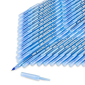 BIC Round Stic Xtra Life Ballpoint Pen, Medium Point (1.0mm), Blue, 12-Count