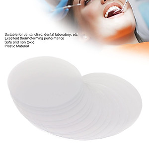 20pcs Dental Hard Splint Sheets Round, Vacuum Forming Sheet Thermoforming Material Round Good Thermoforming Performance, for Vacuum Forming Machine