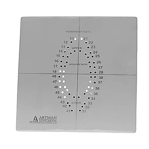 Rubber Dam Template for Hole Punching Dental Dams Punch Endodontics ARTMAN Brand