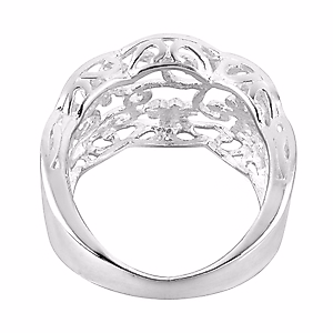 AeraVida Gorgeous Floral Filigree Vines .925 Sterling Silver Ring (10) | Vintage Silver Ring for Women | Fashion Jewelry