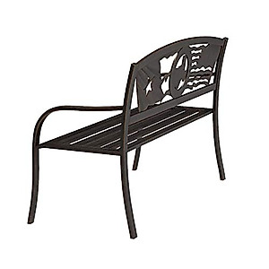 Leigh Country Flags Over Texas Metal Bench