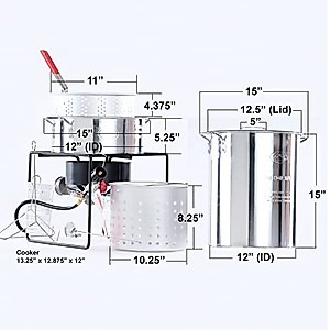 King Kooker Propane Outdoor Fry Boil Package with 2 Pots, silver, one size (12RTFBF3)