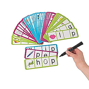Consonant Vowel Consonant (CVC) Dry Erase Card Set - Language Teachers Supplies and Home Educational - 48 Pieces