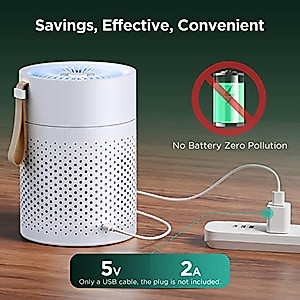 Air Purifiers for Bedroom Home, KOIOS H13 True HEPA Filter Air Purifiers for Desktop Office Car Pets with USB Cable, Small Air Cleaner, Night Light, Timer, Remove Smoke, Dust, Odors, Pollen