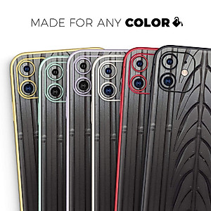 Design Skinz Shiny Black Tire Tread - DesignSkinz Protective Vinyl Decal Wrap Skin Cover Compatible with The Apple iPhone Xs (Full-Body, Screen Trim & Back Glass Skin)