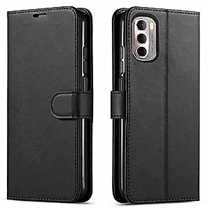 STARSHOP Motorola Moto G Stylus 5G 2022 Phone Case, with [Tempered Glass Screen Protector Included] PU Leather Wallet Shockproof Cover Kickstand with Card Holder Slots & Magnet Closure -Black