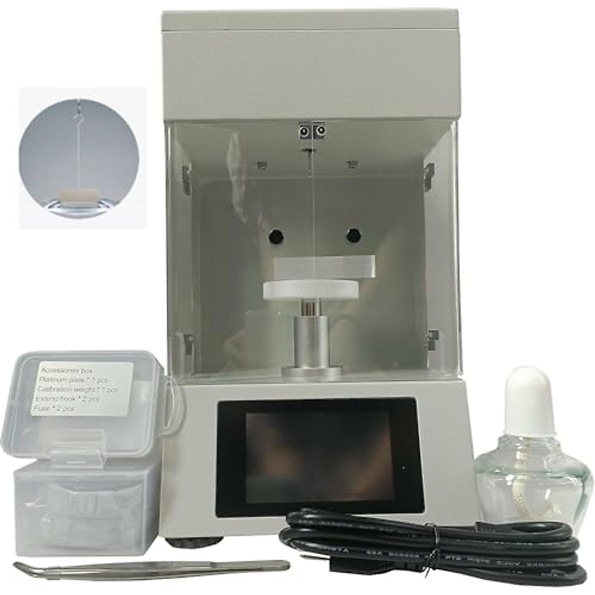 VTSYIQI Surface Tension Tester Automatic Surface Tension Meter Interfacial Tension Measurement For Food Oil Paint Test With Platinum Plate Accuracy 0.01mN/m Range 0 to 1000mN/m Accuracy 0.01mN/m