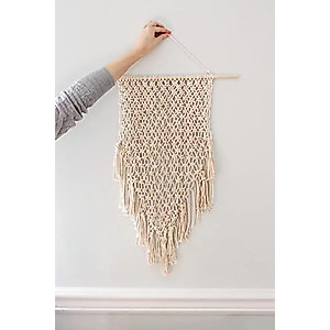 Macrame Cord 3mm x 328Yards(984Feet), Natural Cotton Macrame Rope - 3 Strands Twisted Macrame Cotton Cord for Wall Hanging, Plant Hangers, Crafts, Gift Wrapping and Wedding Decorations