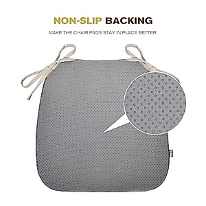 TANYOO Kitchen Chair Cushions Set of 4 Dual Layer Chair Cushions for Dining Chairs Shredded Memory Foam and Charcoal Foam Pads Fillings Seat Cushions White 16.5"x 16.5" x 3.5"