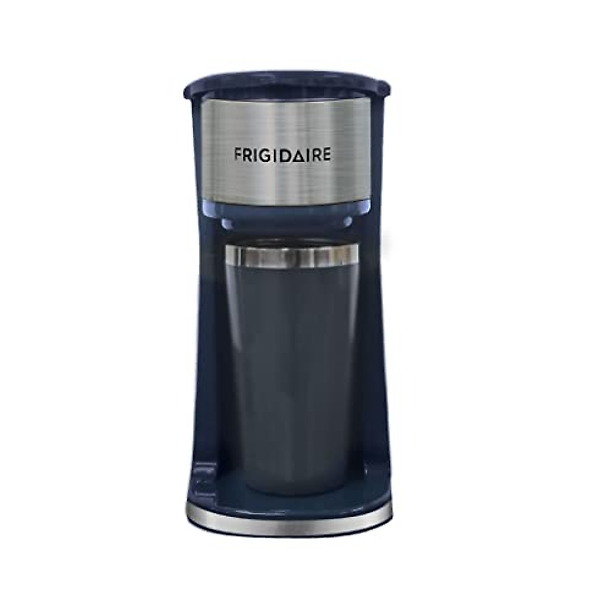 Frigidaire Stainless Steel Coffee Maker - Single Cup With Insulted Travel Mug ECMK095 with 420ml Capacity (Navy)