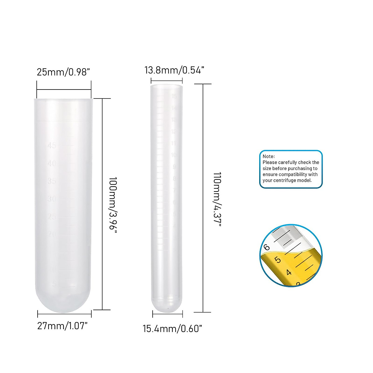 jiuwu 28 pcs centrifuge Tubes 1/2 oz Test Tubes with caps 5/3 oz Test Tubes with Rack（10 * 50 ml and 18 * 15 ml) for lab Tubes、Laboratory Supplies