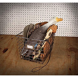 Spectrum Wire Small Basket with Label Plate (Industrial Gray) - Storage Bin & Décor for Bathroom, Closet, Pantry, Under Sink, Toy, Shelf, Kitchen, & Nursery Organization