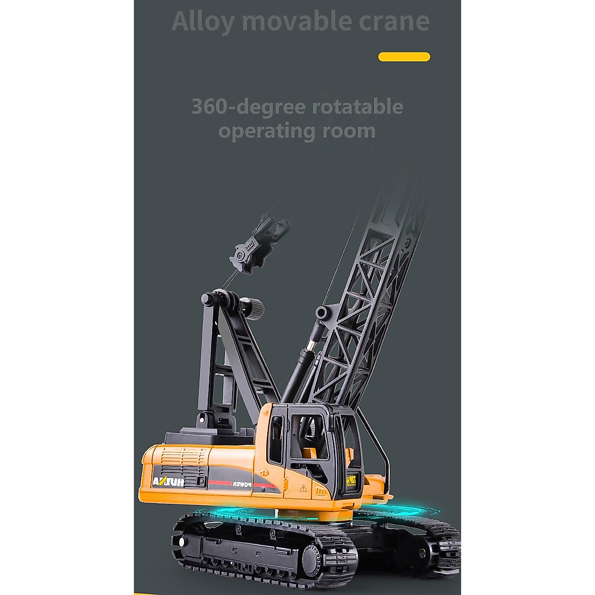 Gemini&Genius Crawler Crane Construction Vehicle Toy Dragline Heavy Duty 1/50 Crane Work Car, Engineering Truck, Site Sandbox Car Toy, Collectible or Decoration for Kids