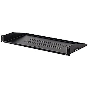NavePoint Cantilever Server Shelf Vented Shelves Rack Mount 19 Inch 1U Black 8 Inches (210mm) deep