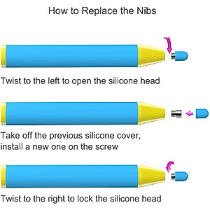 CISCLE Youth Series Kids Stylus Pen for Touch Screen, Fun Crayon Stylus Compatible for Apple iPad Air Mini Pro, Kids Edition Tablet, Dragon Touch, Galaxy Tab A E, Chromo Android Tablets (2 Pack)