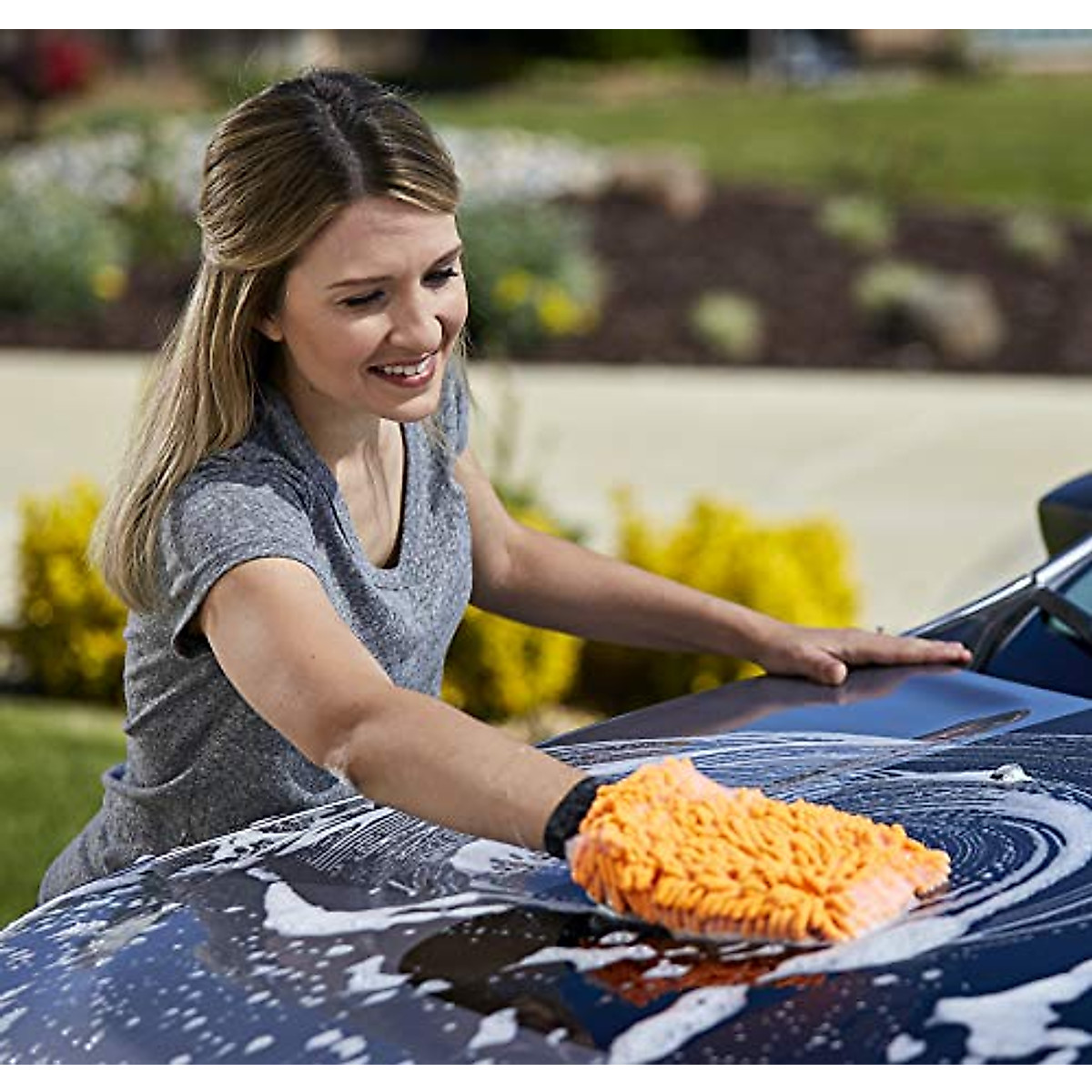 Microfiber Car Wash Mitt by Armor All, Noodle Tech Car Wash Glove for Clean Cars, Trucks, Motorcycles, 1 Each