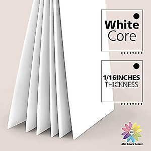 Mat Board Center, Pack of 20 8x8 Uncut Photo Mats, White Backing Boards - for Photos, Prints, Frames and More
