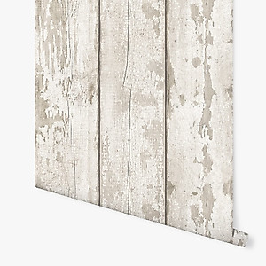 Arthouse ArtiSTICK White Washed Wood - Peel and Stick Self Adhesive Wallpaper 6m/19.6 Foot Long - Great for Upcycling Furniture - Cabinets Kitchen Drawers Shelves - Peel & Stick 300205