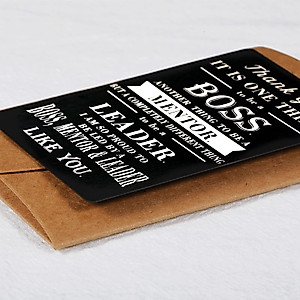 Boss Appreciation Gifts Wallet Card Insert for Mentor Leader Male Female Boss Day Office Thank You Gifts for Supervisor PM Birthday Card Coworker Leaving Going Away Farewell Retirement Christmas Gifts