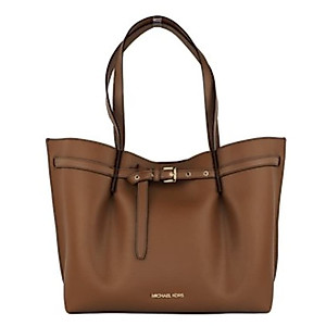 Michael Kors Emilia Large Triple Compartment Shoulder Bag Leather Tote Luggage