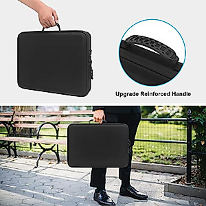 Lacdo Hard Shell Laptop Carrying Case Shoulder Bag for 16 inch New MacBook Pro M1 Pro/Max A2485 A2141 2021-2019, 15 inch Old MacBook Pro 2012-2018, Compartment for iPad Mini with Apple Pencil, Black