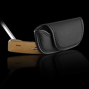 BIG TEETH Golf Head Cover Blade Putter Covers Leather Lightweight Golf Club Protector Fit for Scotty Cameron Taylormade Odyssey (Black)