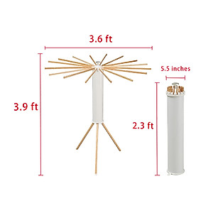 JOOM Tripod Clothes Drying Rack, Garment Rack Portable and Foldable Space Saving Laundry Drying Rack - Drying Rack clothing Floor Folding Balcony Bedroom Household Wooden