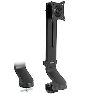 VIVO Adjustable Single Monitor Mount for Sit-Stand Workstation, Desk Converter, Monitor Arm Fits 1 Screen up to 32 inches, STAND-V001U