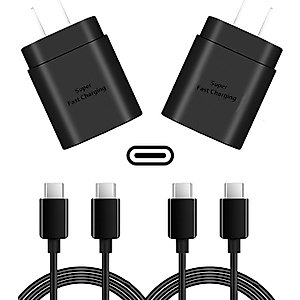 USB C Fast Charger for Samsung 25W Android Phone Charger 2 Pack Wall Charger Block with 6.6Ft Fast Charging Cable for Samsung Galaxy S23 Ultra, S23+/S23/S22/S21/S20/Note 20/Note 10