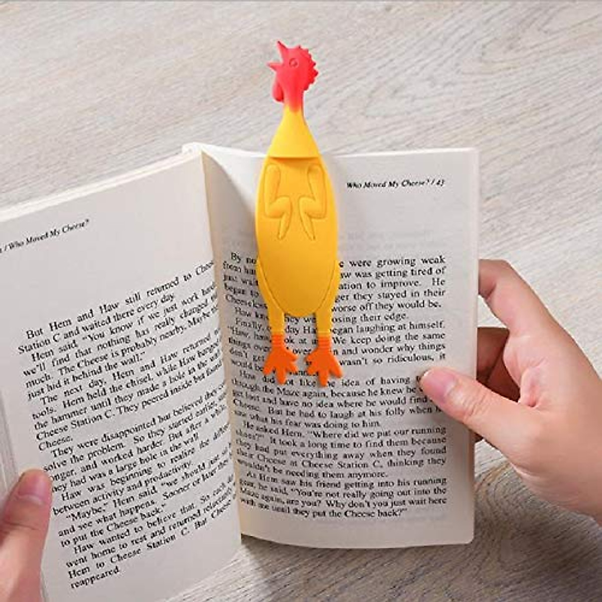 2pcs Chicken Bookmarks Funny for Kids Book Lovers, Cute Page Marker, Cool Animal Bookmark Set, Silicone Clip Bookmarks ,Unique Gift Ideas