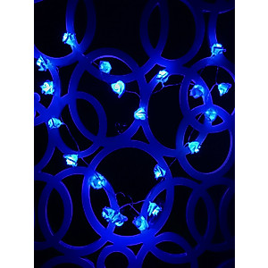 Fantasee - LED Rose Flower String Lights Battery Operated, Decoration Rose Lights for Wedding Propose Marriage Home Room Party Birthday Festival Indoor Outdoor Decorations, 6.6ft 20 LEDs (Blue)