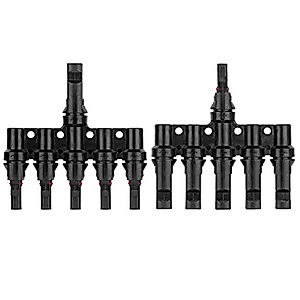 5 to 1 Solar Panel Connector - 5 Way Branch DIY Mount Tool Solar Parallel Connector in Pair - Solar Wire Connectors for Connection Between Solar Panels