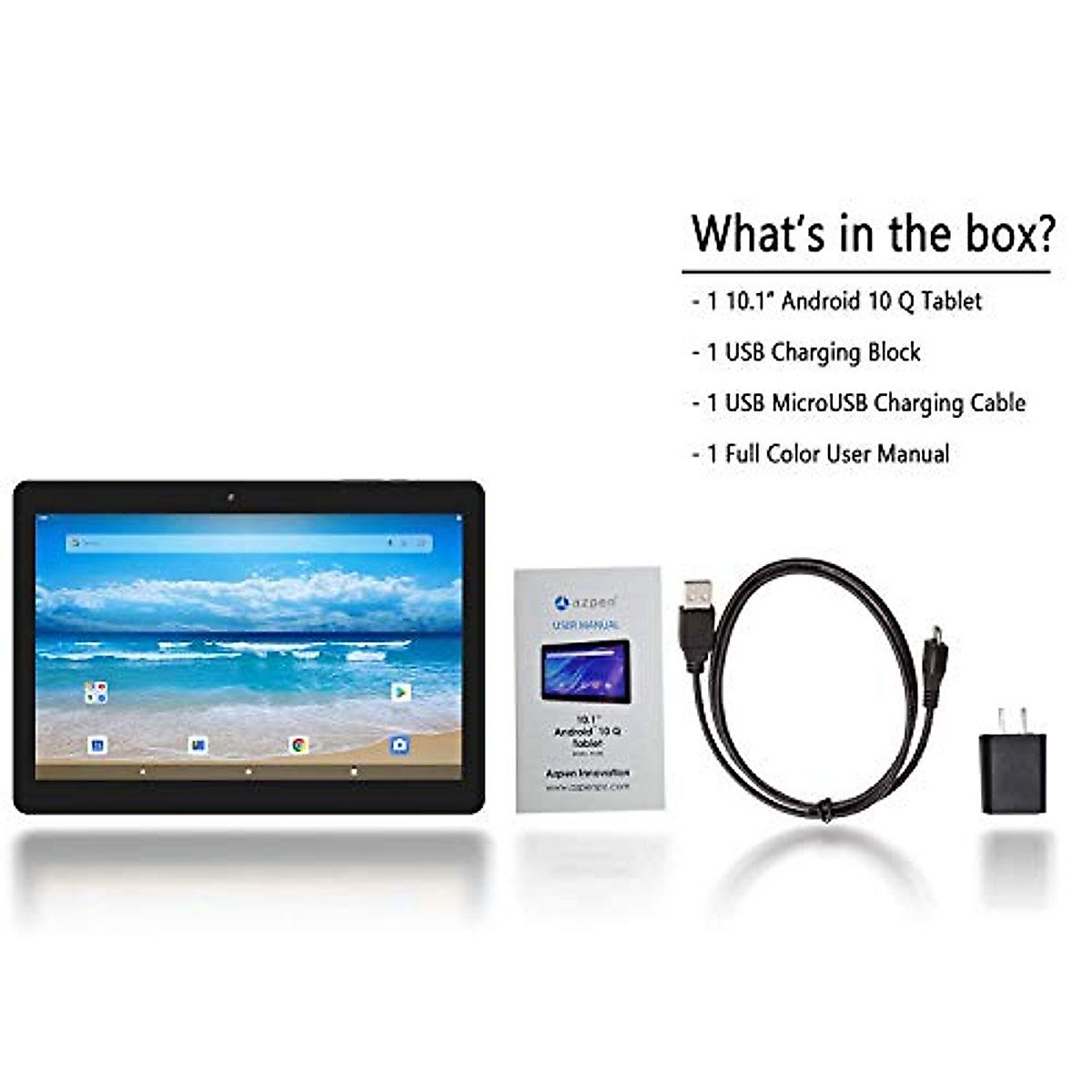 Azpen 10.1" inch Android 11 OS Tablet, IPS HD Display 2GB RAM 32GB Storage Color (Black)